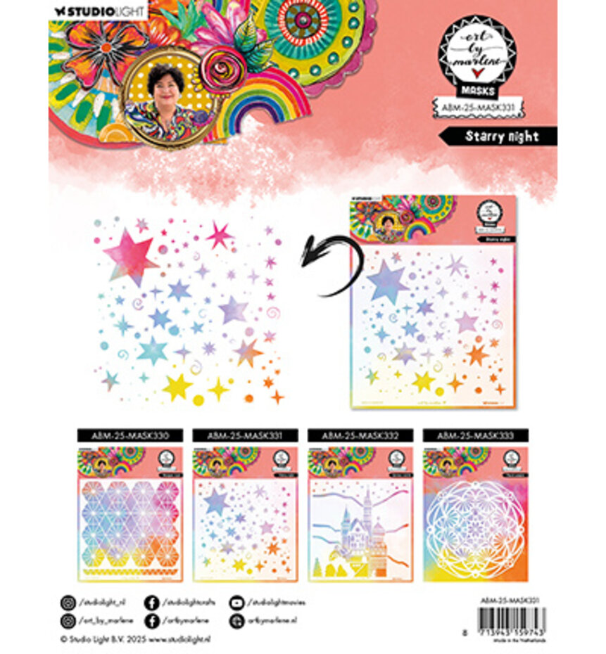 Studio Light Masking Stencil Starry Night (ABM-25-MASK331) - Paperpads.nl