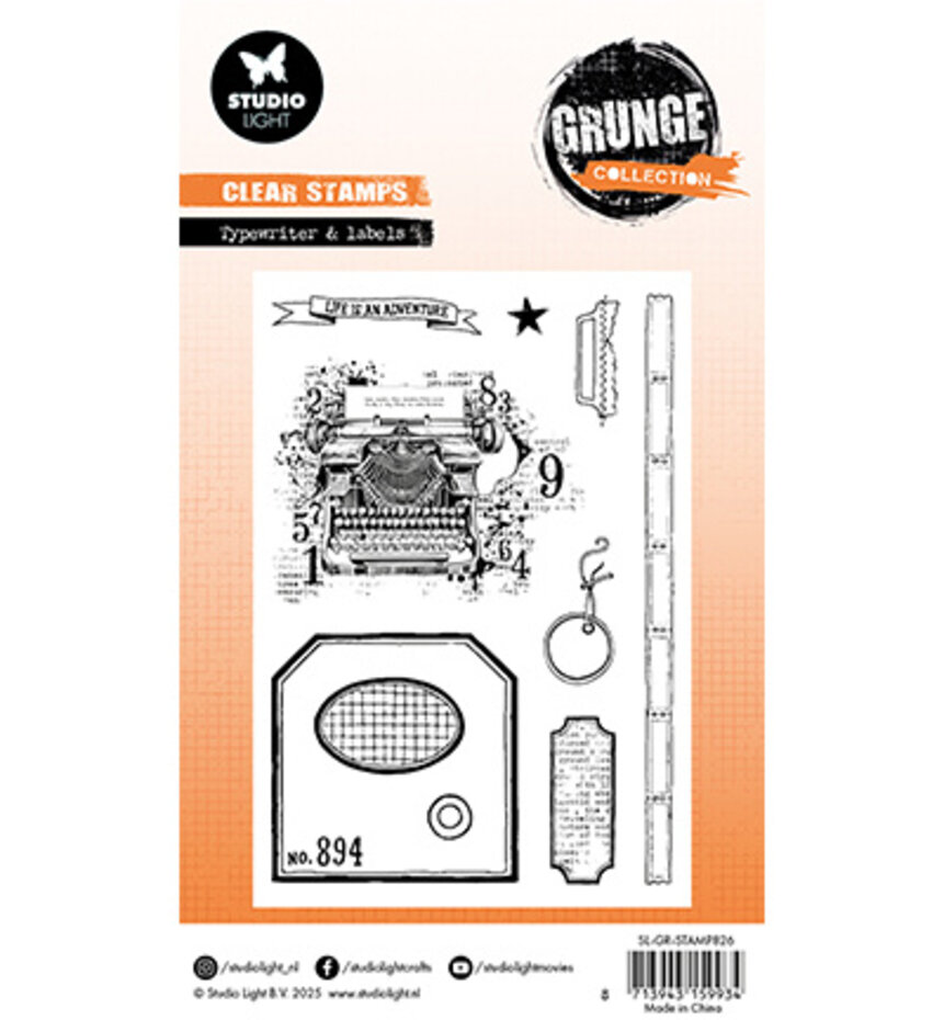 Studio Light Grunge Clear Stamps Typewriter & Labels (SL-GR-STAMP826 ...