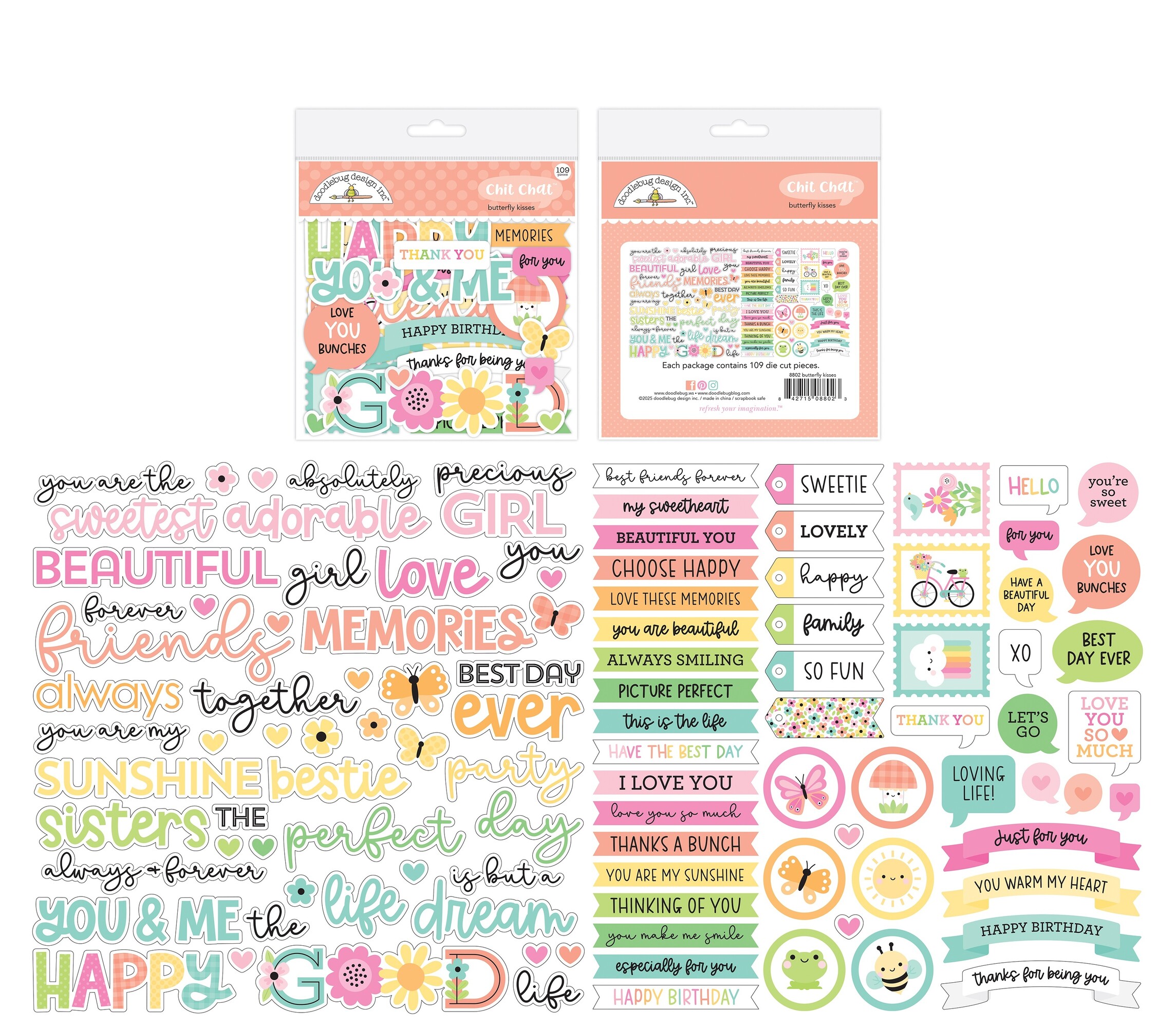 Doodlebug Design Butterfly Kisses Chit Chat (8802) - Paperpads.nl