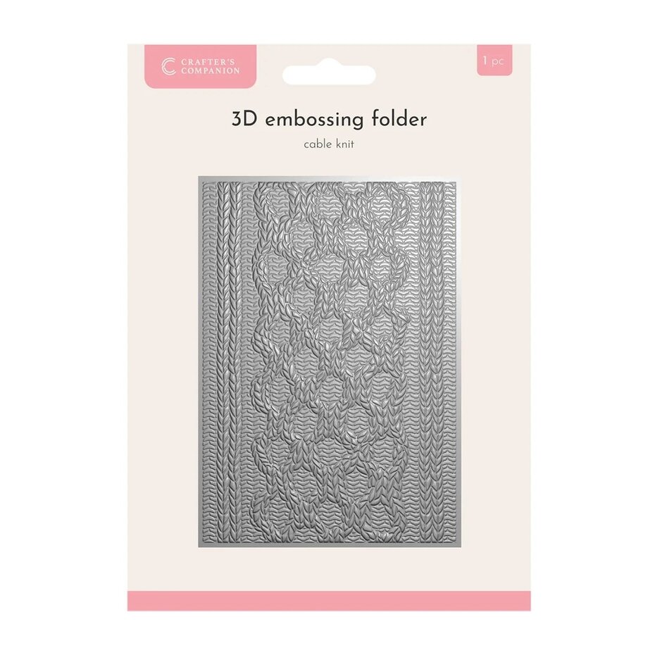 Crafter's Companion Cable Knit 3D Embossing Folder (CC-EF5-3D-CAKN ...