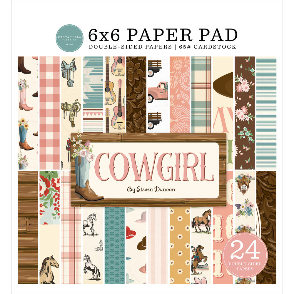 Carta Bella Cowgirl 6x6 Inch Paper Pad (CBCG436023) - Paperpads.nl