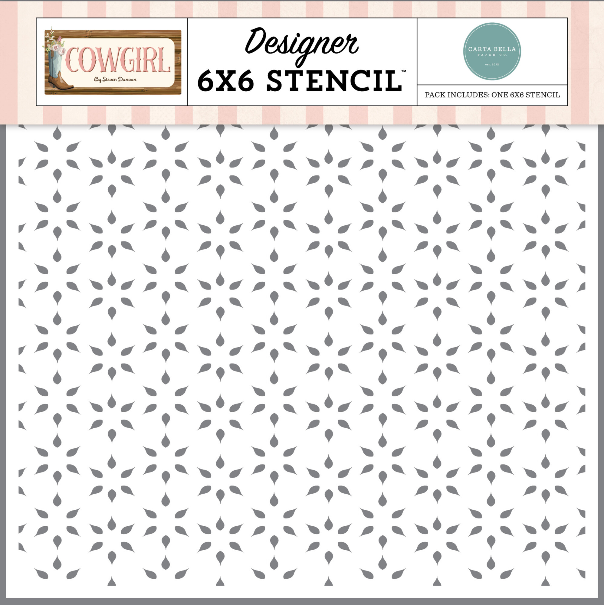 Carta Bella Cowgirl Stencil Western Flower (CBCG436034) - Paperpads.nl
