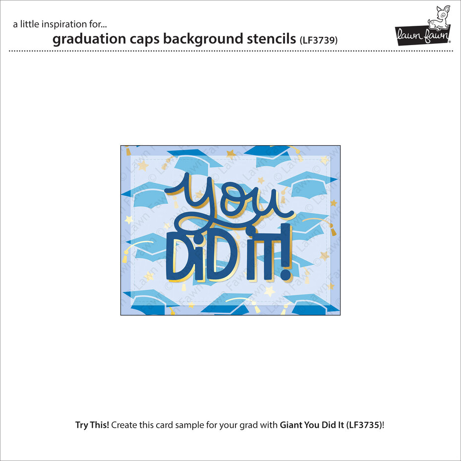Lawn Fawn Graduation Caps Background Stencils (LF3739) - Paperpads.nl