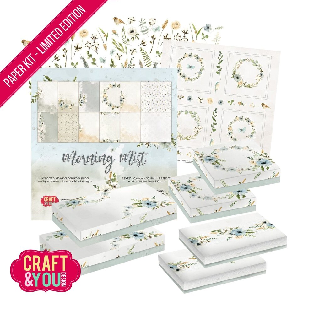 Craft & You Morning Mist Paper Kit (CKIT-MMIST) - Paperpads.nl