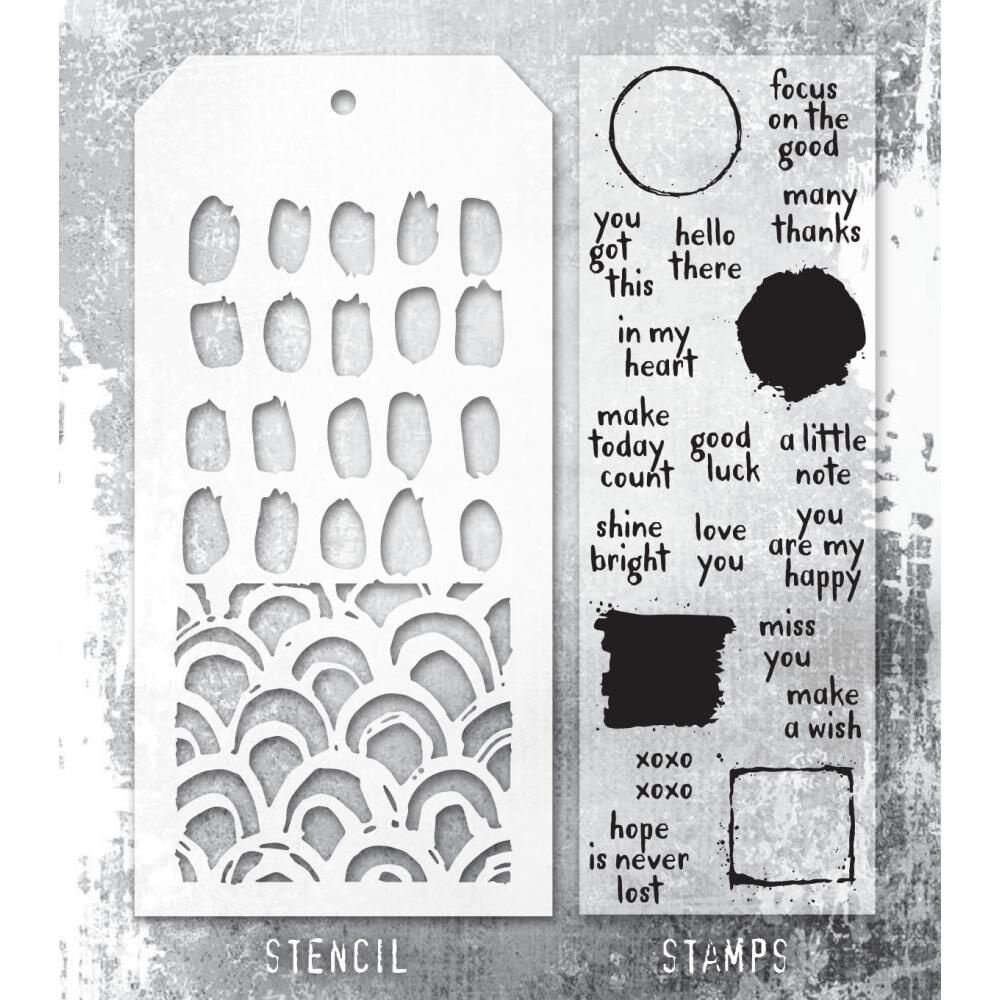 Stampers Anonymous Tim Holtz Clear Stamp and Stencil Note Quotes (THMM ...
