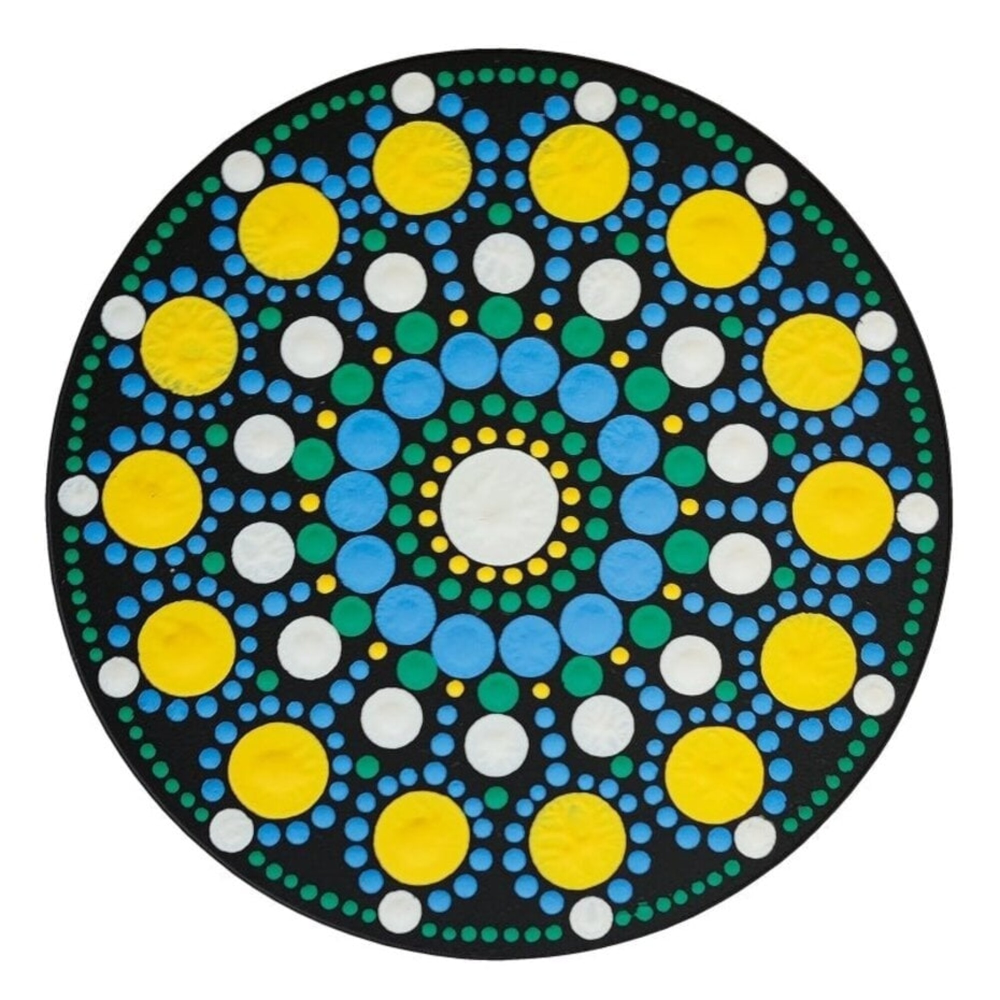 Aladine Dot Painting MDF Board & Stencil 10cm Round (85500) - Paperpads.nl