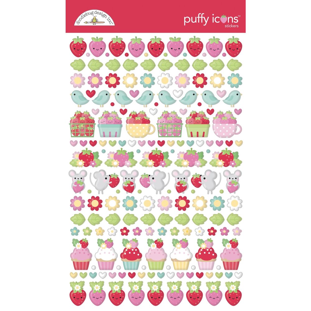 Doodlebug Design Berry Sweet Puffy Icons Stickers (8866) - Paperpads.nl
