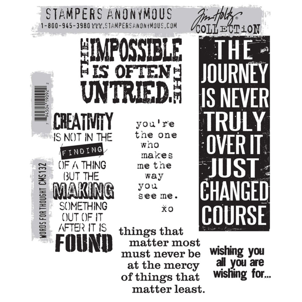 Stampers Anonymous Cling Stamps Words For Thought (CMS132) - Paperpads.nl