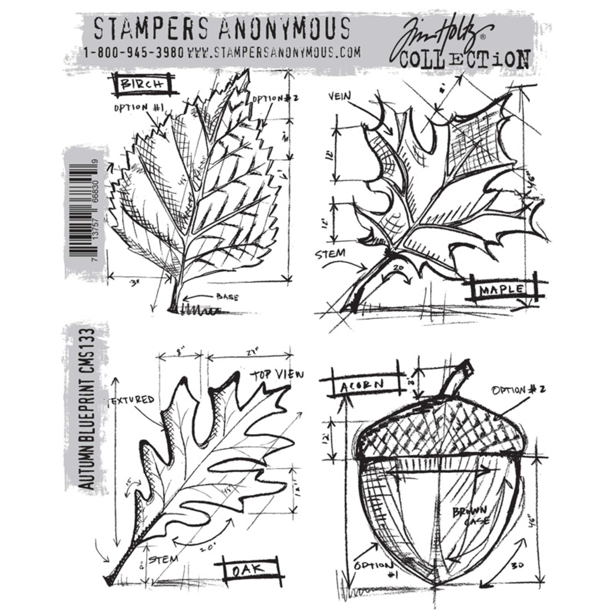 Stampers Anonymous Cling Stamps Autumn Blueprint (CMS133) - Paperpads.nl