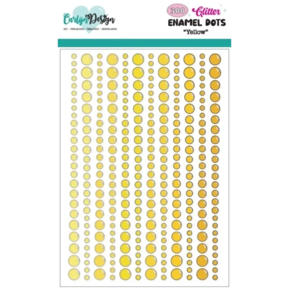 CarlijnDesign Glitter Enamel Dots Yellow (CDED-0007) - Paperpads.nl