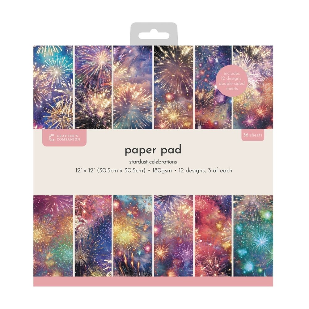 Crafter's Companion Stardust Celebrations 12x12 Inch Paper Pad (CC-STC ...
