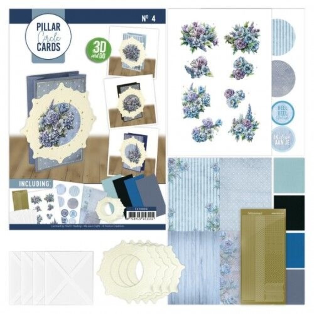 Find It Trading 3D and Do Pillar Circle Cards Blooming Blue (CC10004 ...