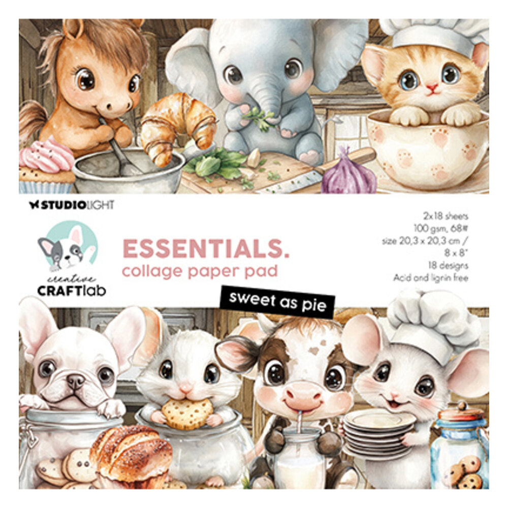 Creative Craftlab Essentials Sweet as Pie 8x8 Inch Collage Paper Pad ...