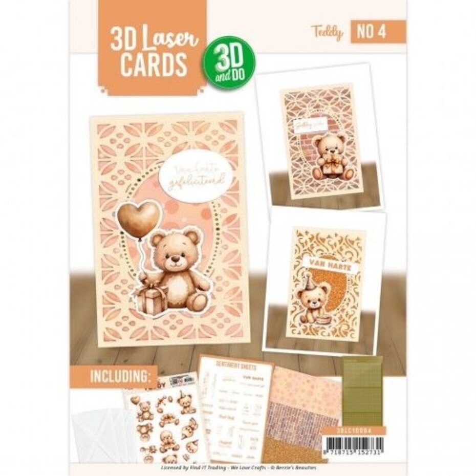 Find It Trading 3D and Do Laser Cards Teddy (3DLC10004) - Paperpads.nl