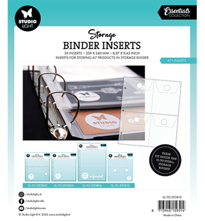 Studio Light Essentials Storage Binder Inserts A7 (SL-TO-STOR12) - Paperpads.nl