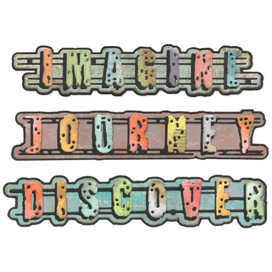 Sizzix Seth Apter Thinlits Die Set Word Wafers #1 (666905) - Paperpads.nl