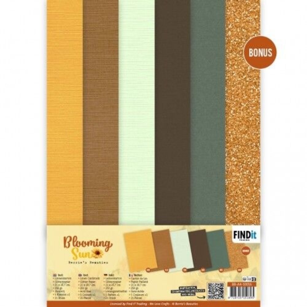 Berrie's Beauties Blooming Sun A4 Linen Cardstock Pack (BB-A4-10016 ...