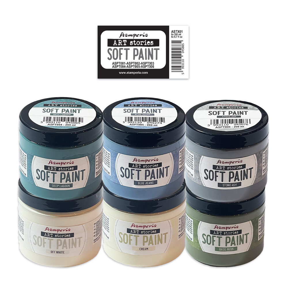 Stamperia Art Stories Soft Paint Selection (6pcs) (ASTX01) - Paperpads.nl