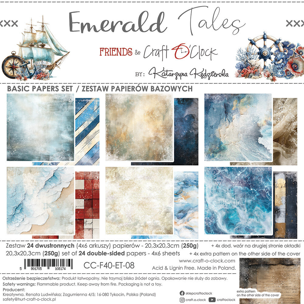 Craft O'Clock Emerald Tales 8x8 Inch Basic Papers Set (CC-F40-ET-08 ...