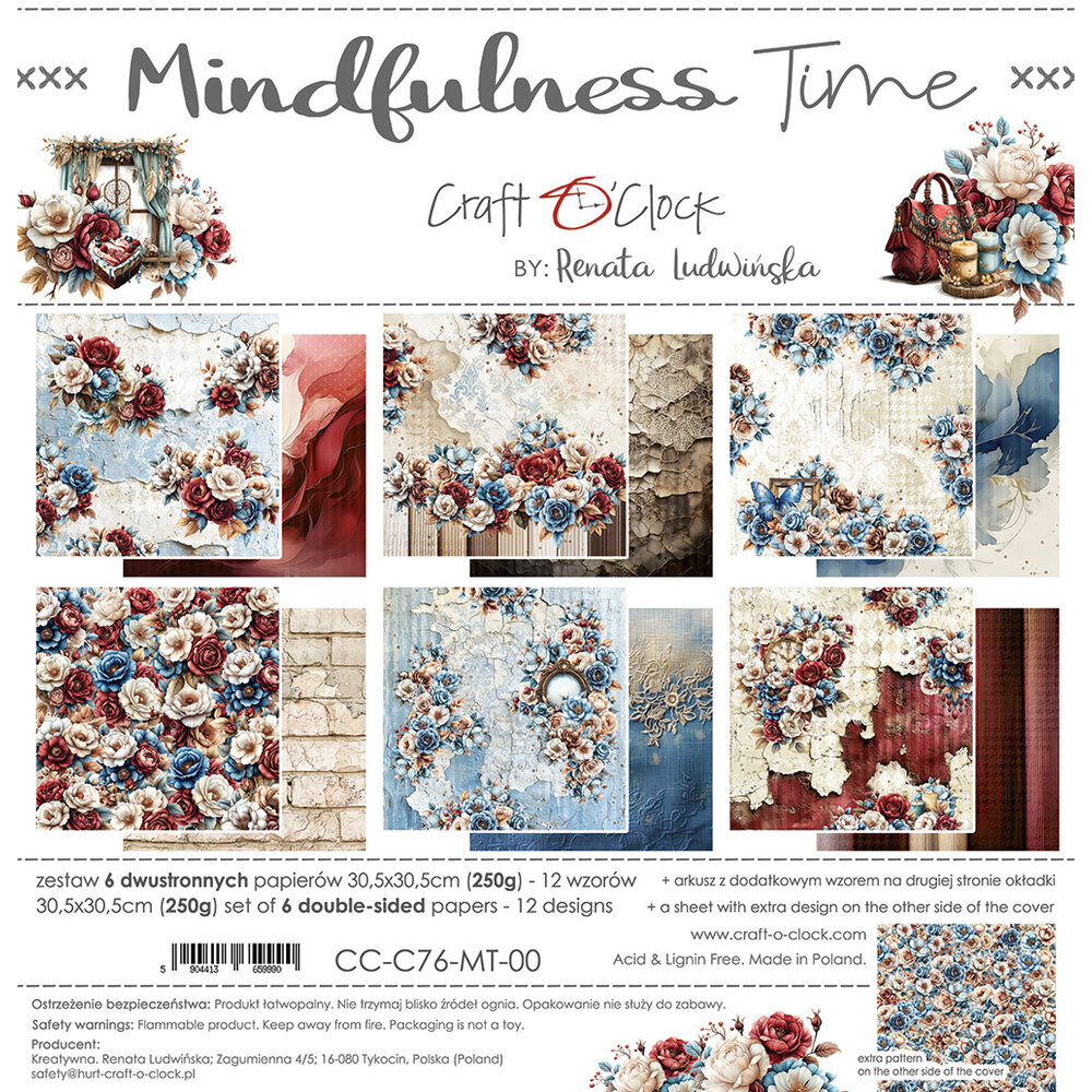 Craft O'Clock Mindfulness Time 12x12 Inch Paper Set (CC-C76-MT-00 ...