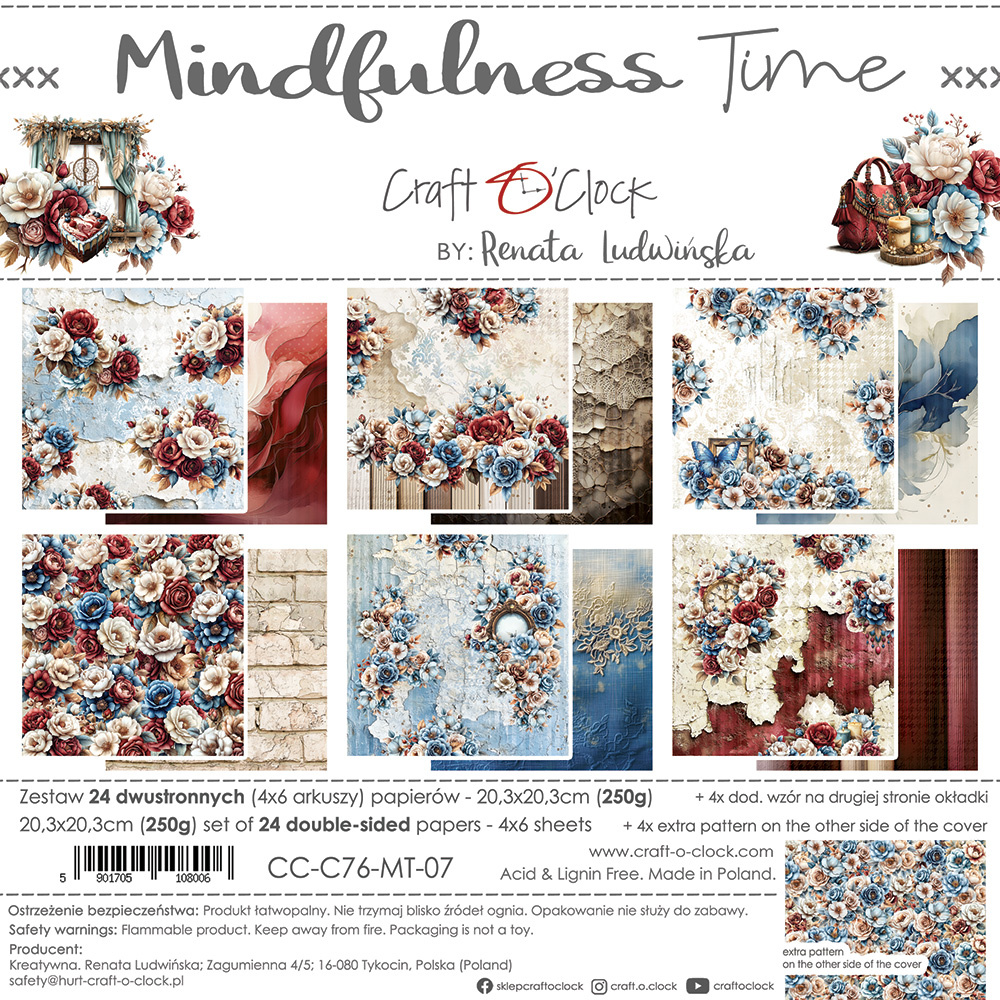 Craft O'Clock Mindfulness Time 8x8 Inch Paper Set (CC-C76-MT-07 ...