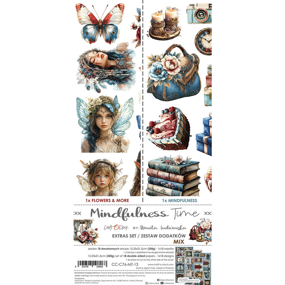 Craft O'Clock Mindfulness Time Extras Set Mix (CC-C76-MT-13) - Paperpads.nl