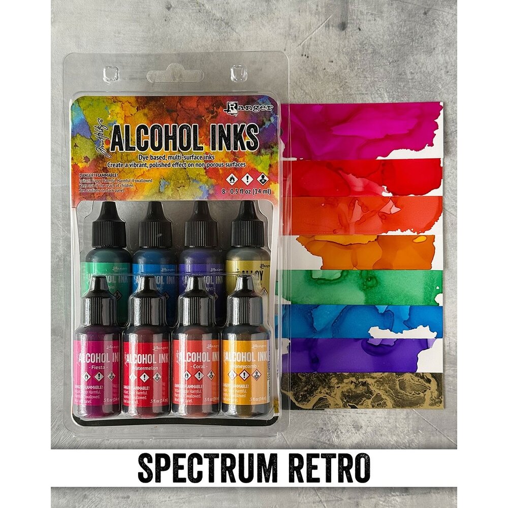 Ranger Tim Holtz Alcohol Ink 8 Pack Kit Spectrum Retro (TAK83009 ...