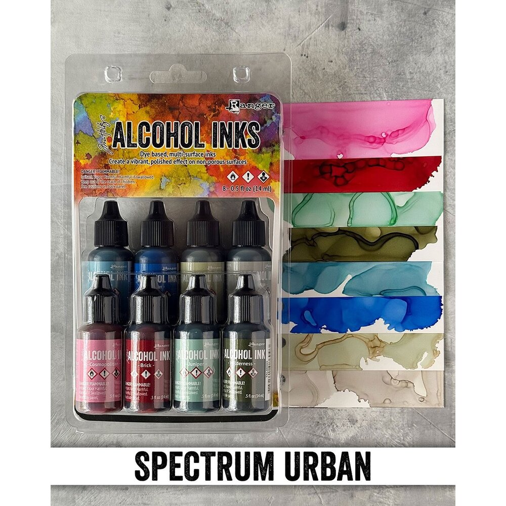 Ranger Tim Holtz Alcohol Ink 8 Pack Kit Spectrum Urban (TAK90748 ...