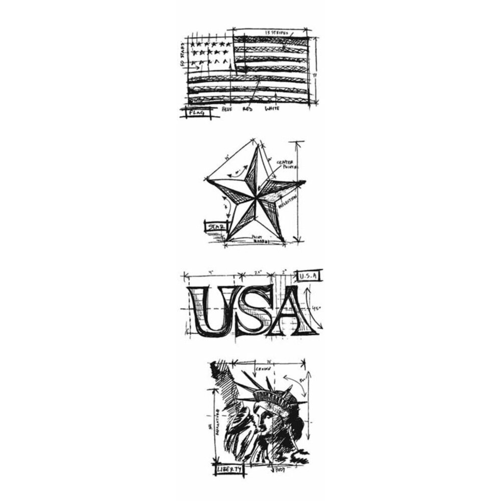 Stampers Anonymous Cling Stamps Strip Americana (THMB006) - Paperpads.nl