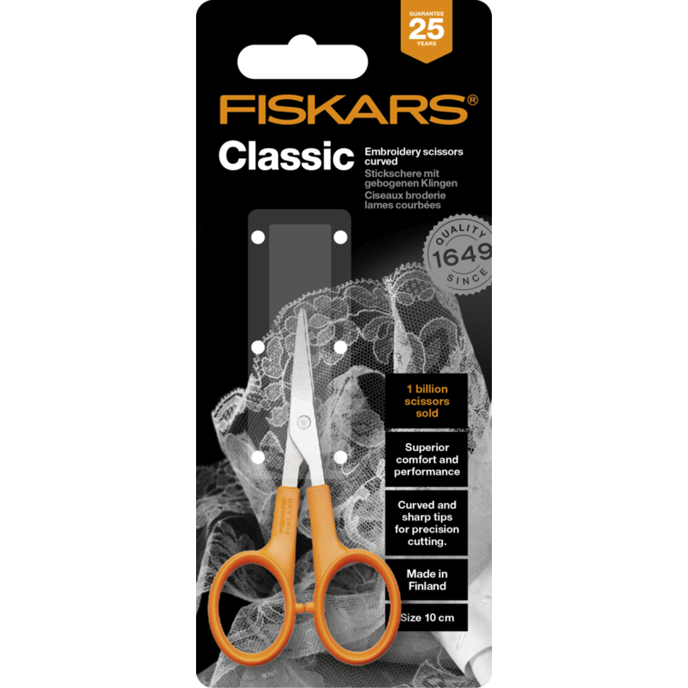 Fiskars Embroidery Scissors Classic Curved 10cm (1075059) - Paperpads.nl