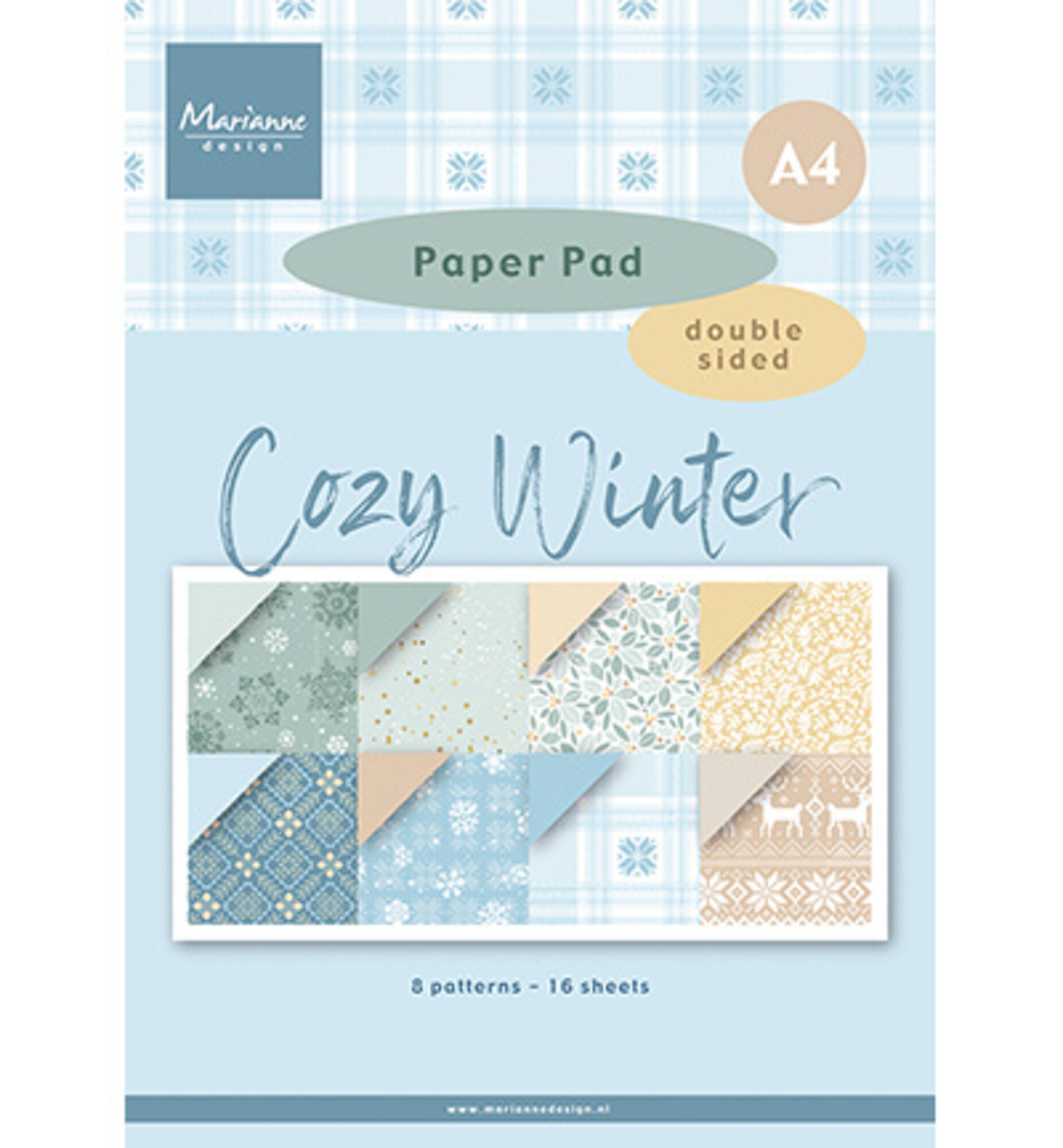 Marianne Design Cozy Winter A4 Pretty Papers Bloc (PK9212) - Paperpads.nl