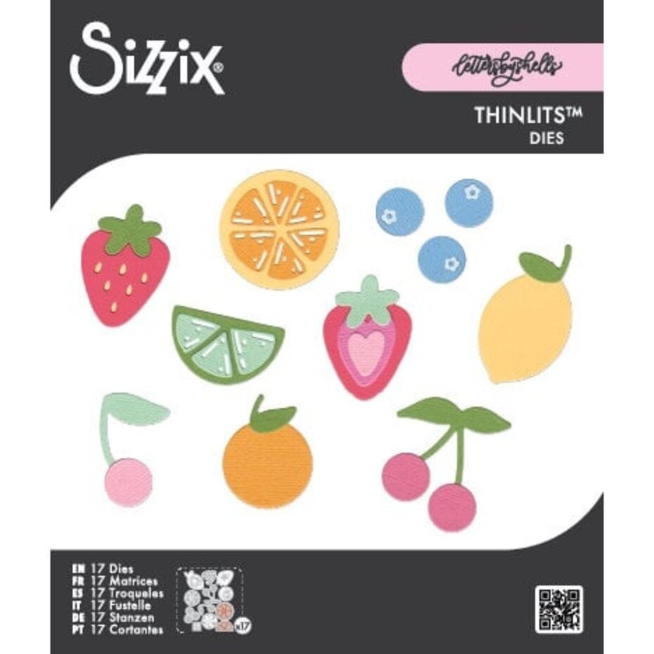 Sizzix Letters by Shells Thinlits Die Set Fruit Doodles (666966) - Paperpads.nl
