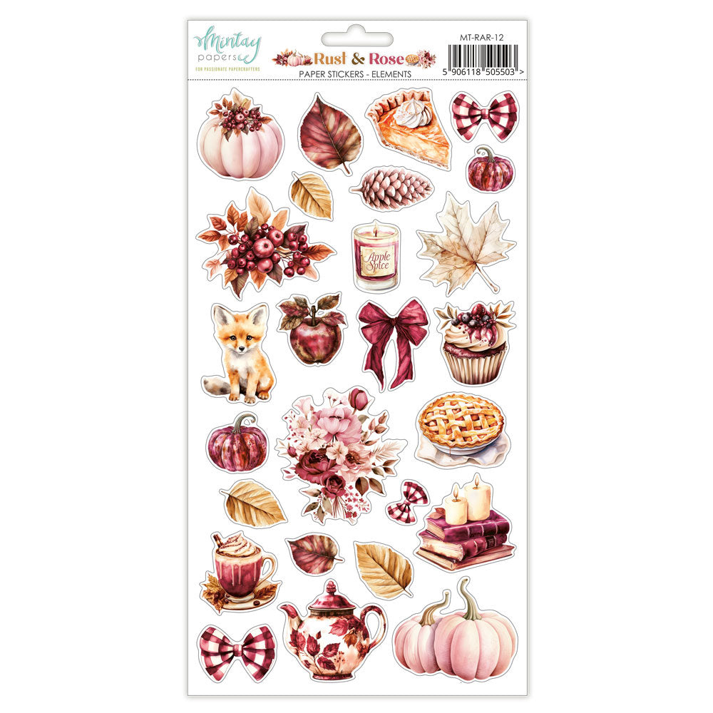 Mintay Rust & Rose 6x12 Inch Paper Stickers Elements (MT-RAR-12 ...
