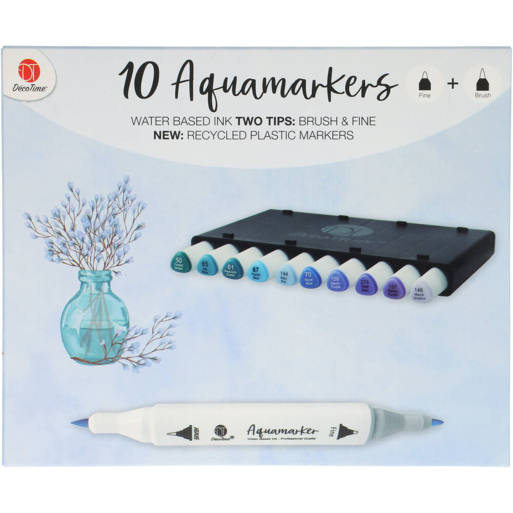 DécoTime 10 Aquamarkers Ice Blue (3004842) - Paperpads.nl