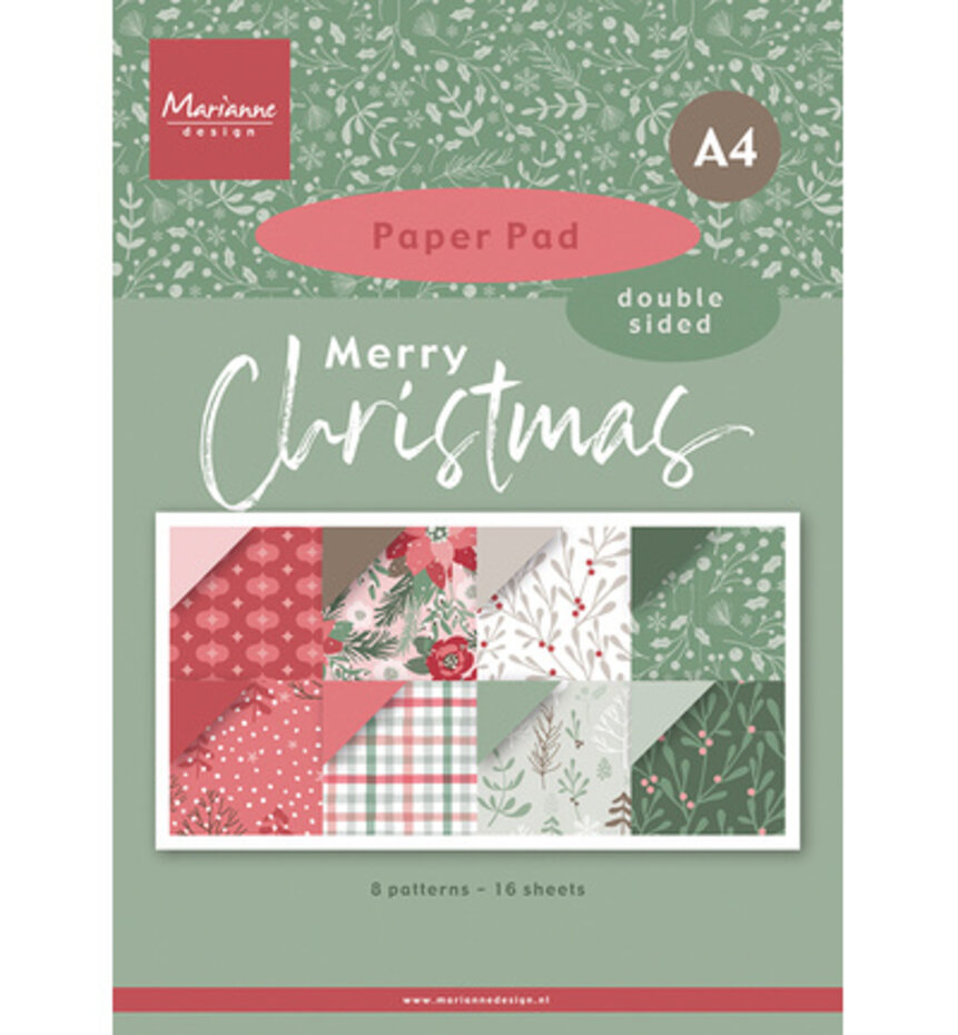 Marianne Design Merry Christmas A4 Pretty Papers Bloc (PK9217 ...