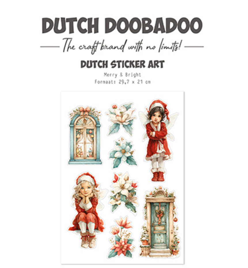 Dutch Doobadoo Dutch Sticker Art Transparent Stickers Merry & Bright ...