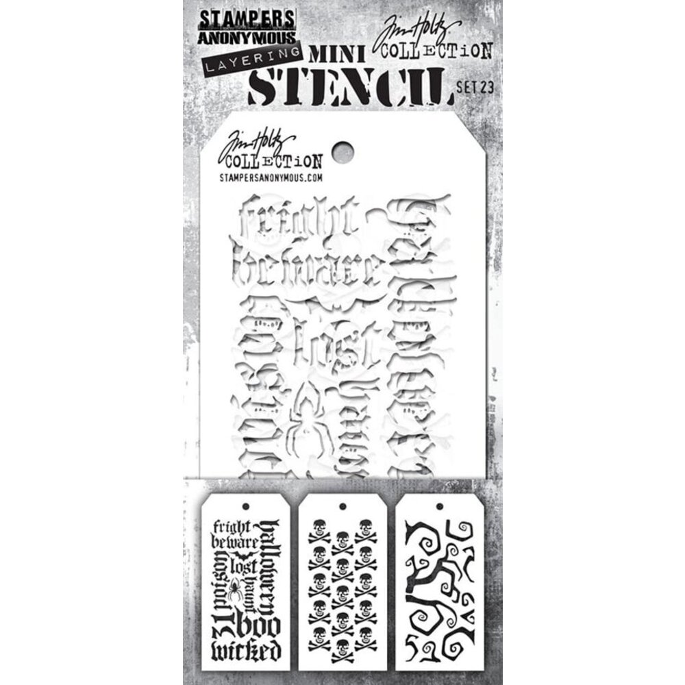 Stampers Anonymous Tim Holtz Mini Layering Stencil Set 23 (THMST023 ...