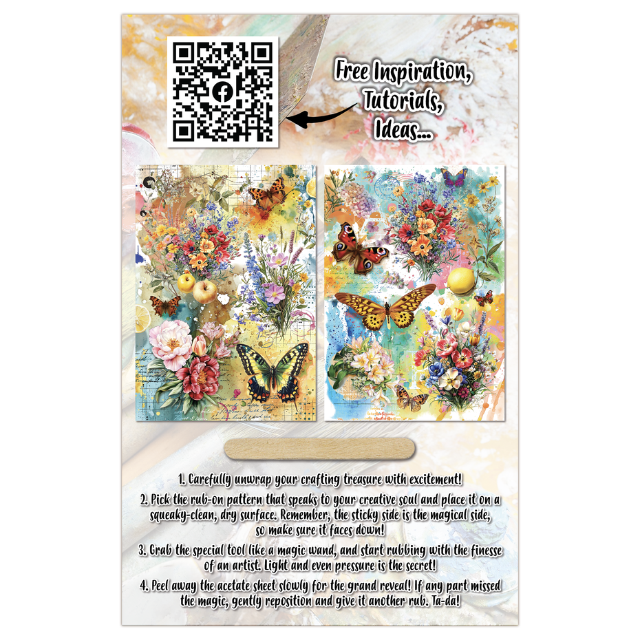 AALL and Create Rub-Ons A5 Zesty Blossoms (AALL-RO-024) - Paperpads.nl