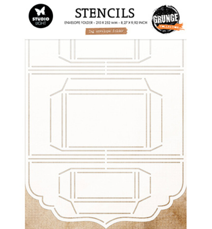 Studio Light Grunge Craft Stencil Tag Envelope (SL-GR-STEN09 ...