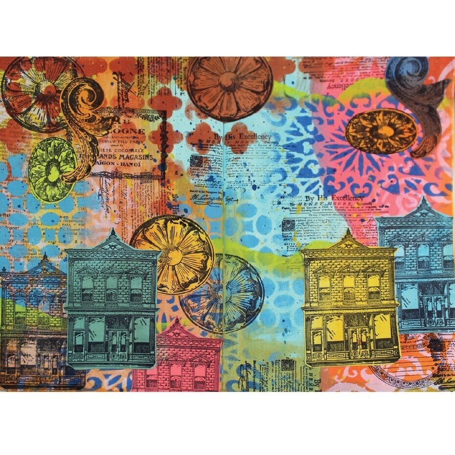 Sizzix Studio Mark Montano Stencil & Stamp Build It (666957) - Paperpads.nl