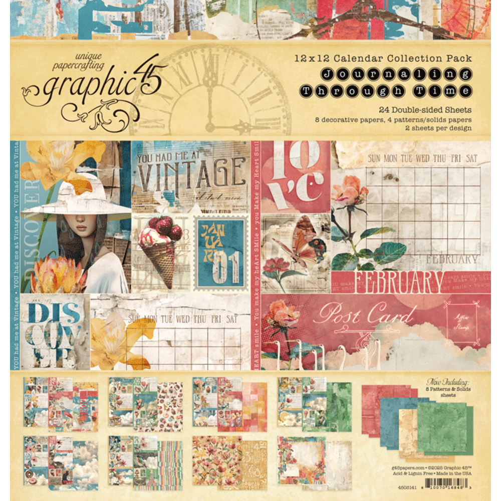 Graphic 45 Journaling Through Time 12x12 Inch Collection Pack (4503141 ...