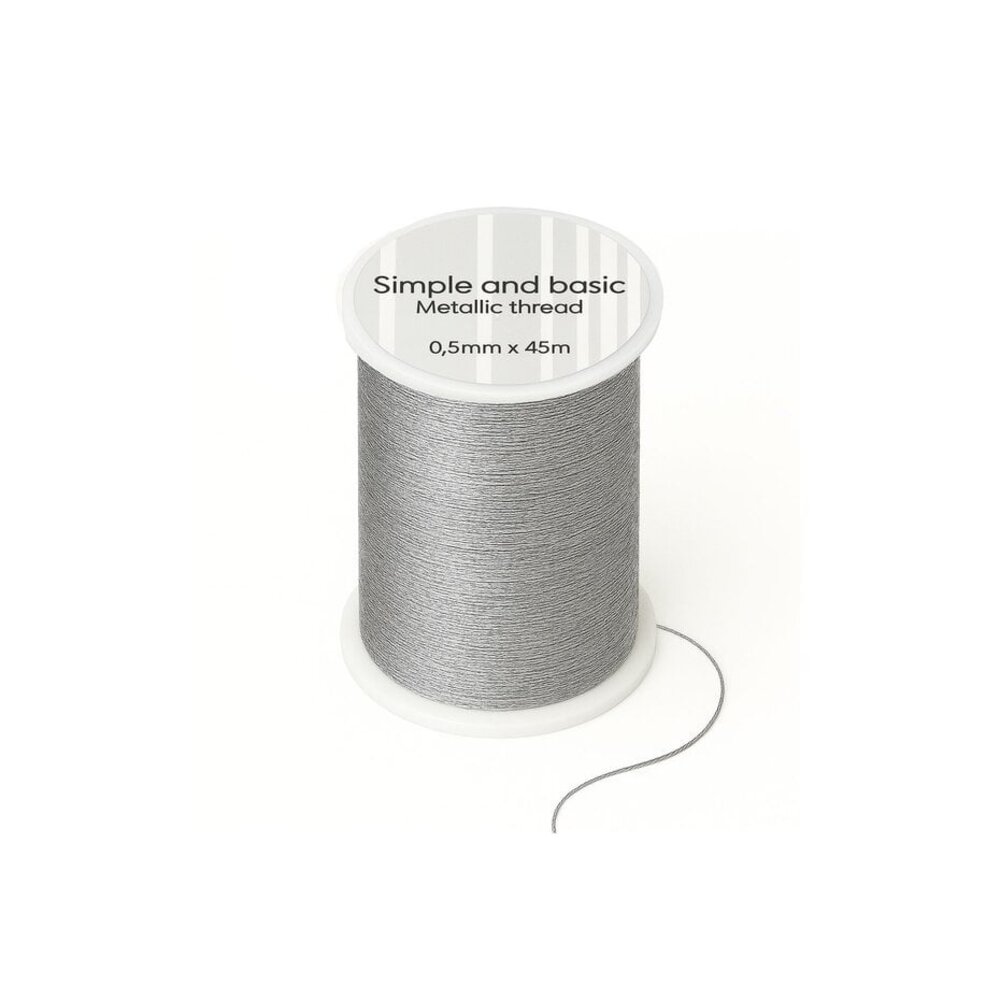 Simple & Basic Metallic Thread Silver (0,5mmx45m) (SBA654) - Paperpads.nl