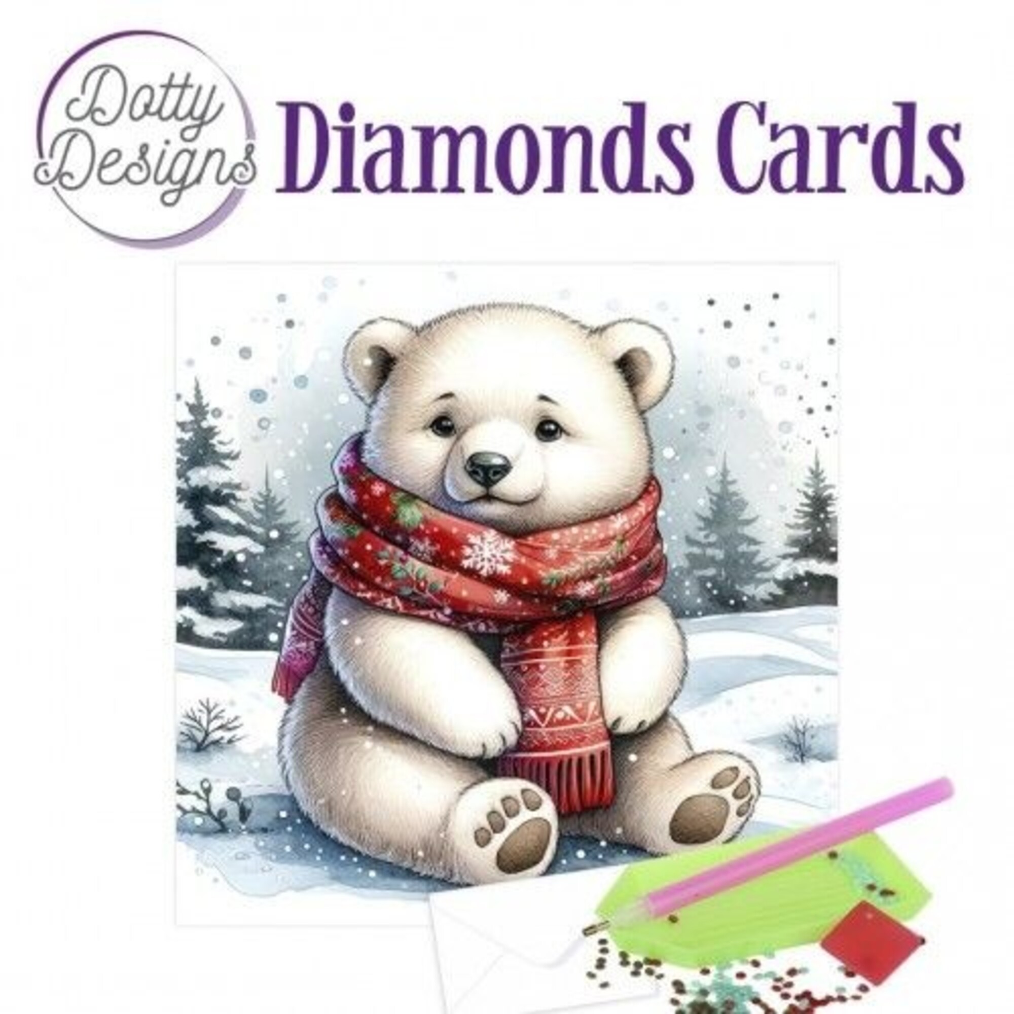 Find It Trading Diamond Cards Set Polar Bear (DDDC1210) - Paperpads.nl