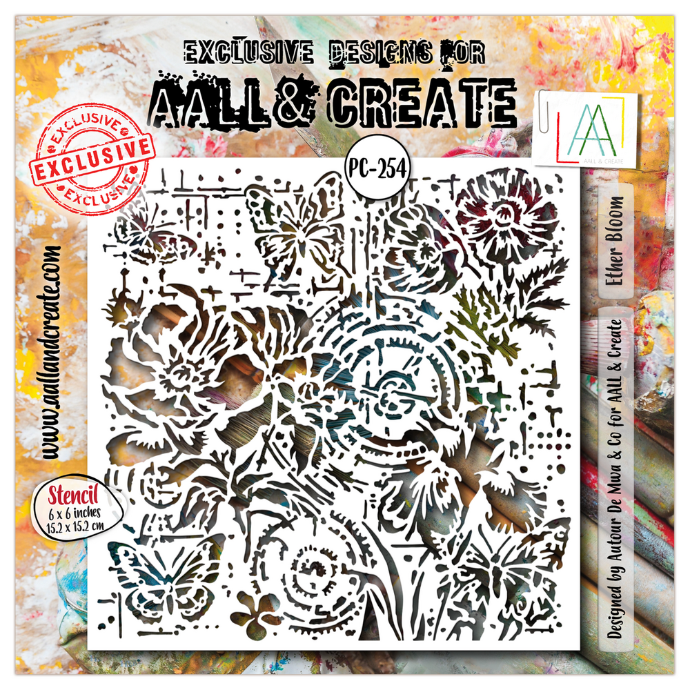 AALL and Create Masking Stencil 6x6 Inch Ether Bloom (AALL-PC-254 ...