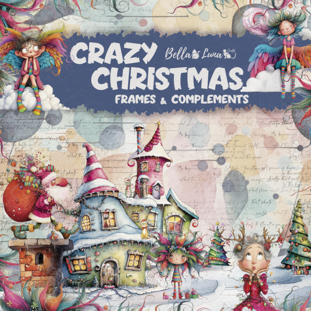 BellaLuna Crafts Crazy Christmas Frames and Complements 12x12 Inch Col ...