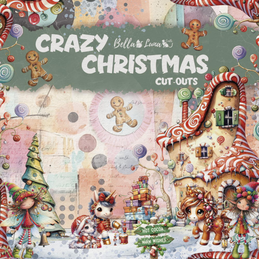 Bella Luna Crafts Crazy Christmas Cut Outs 8x8 Inch Collection Pack (B ...