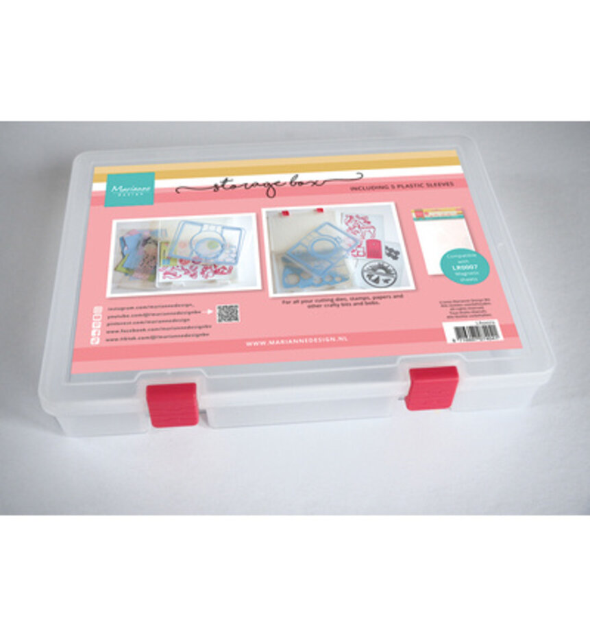 Marianne Design Storage box with 5 Plastic Sleeves (LR0072) - Paperpads.nl