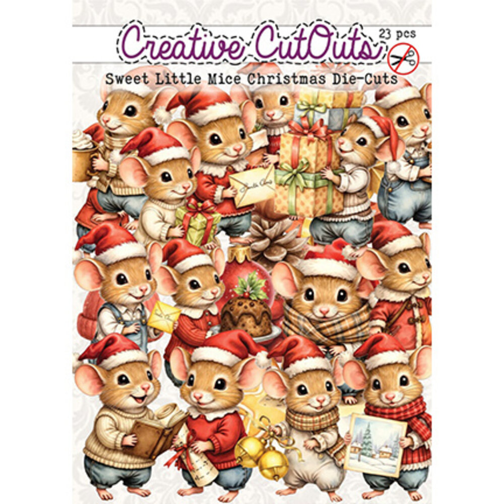 Creatief Art Sweet Little Mice Christmas Die-Cuts Creative CutOuts (CC ...