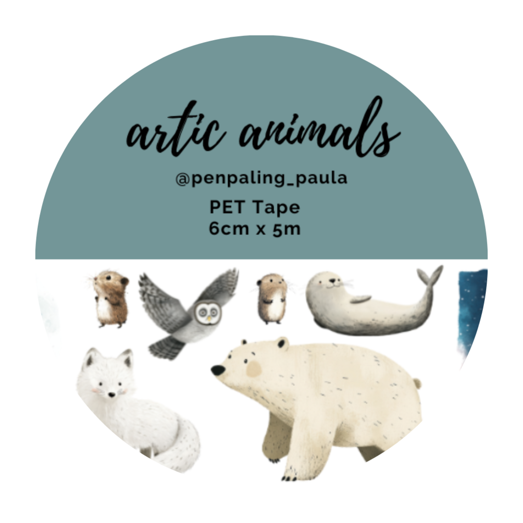 Penpaling Paula Artic Animals PET Tape (PET040) - Paperpads.nl
