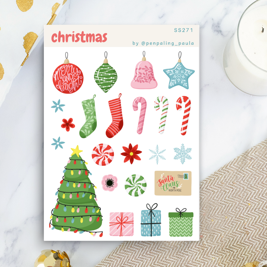Penpaling Paula Christmas Sticker Sheet (SS271) - Paperpads.nl